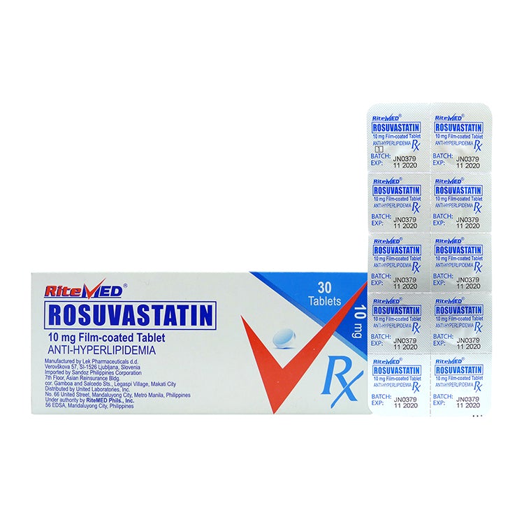 Buy Ritemed rosuvastatin 10mg film-coated tablet 1's online with MedsGo ...